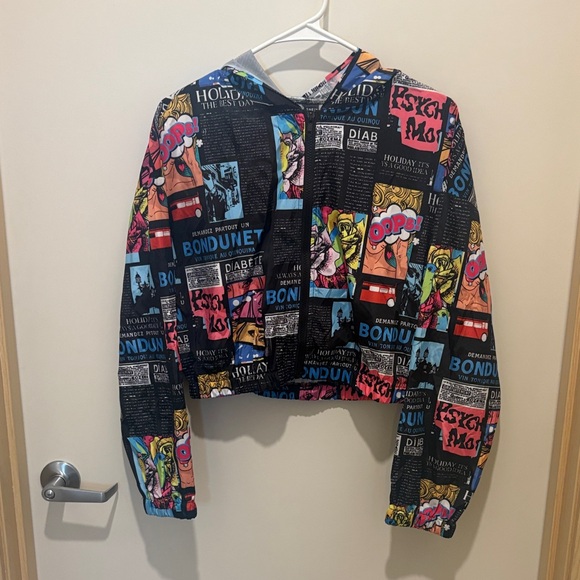 Jackets & Coats | Colorful Graphic Windbreaker Jacket | Poshmark